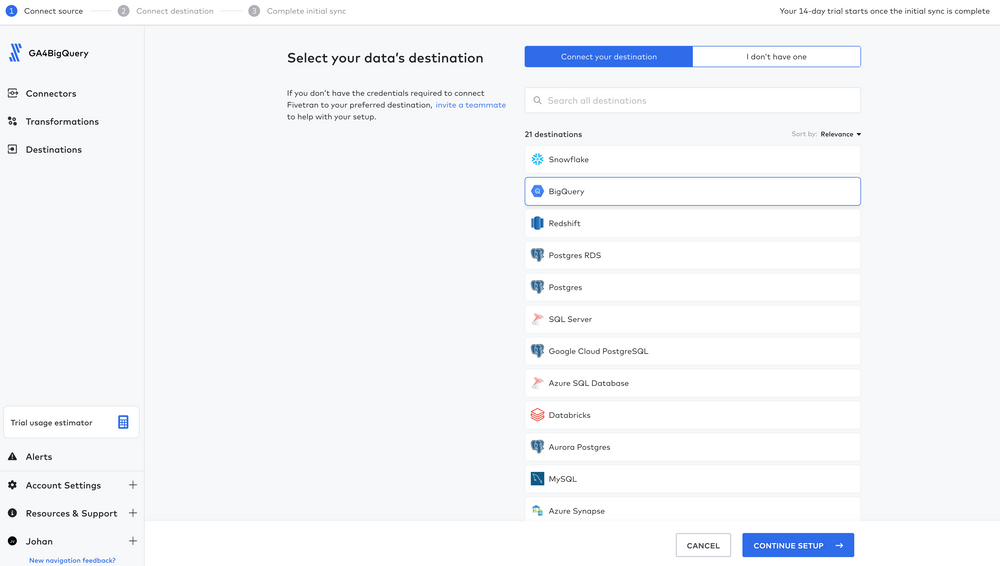 How to sync your marketing data with BigQuery using Fivetran's free plan