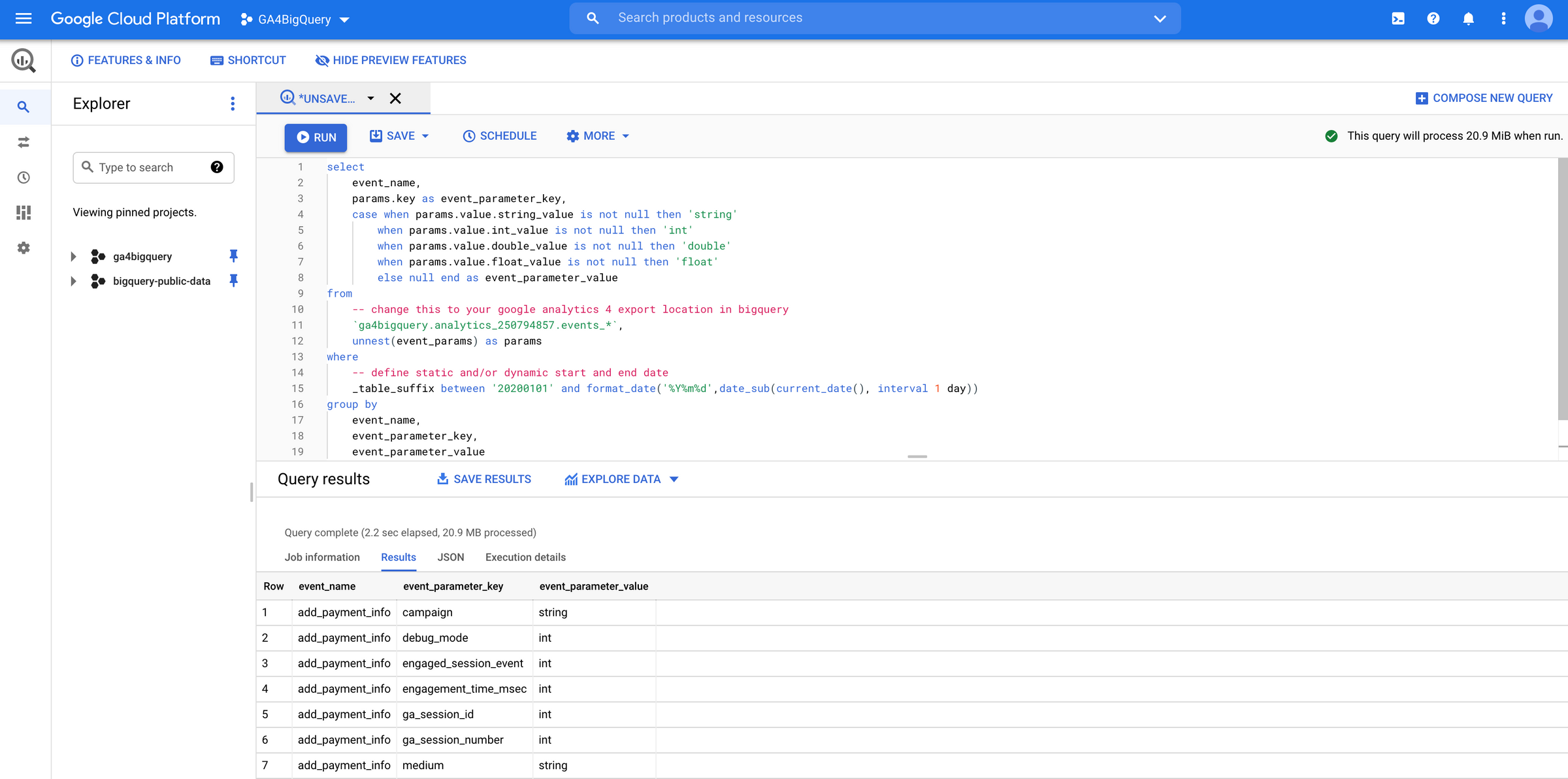 Introduction to Google Analytics 4 (GA4) export data in BigQuery