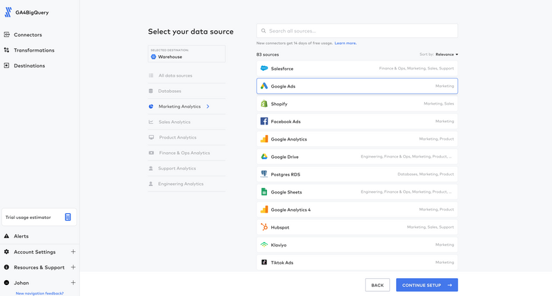 How to sync your marketing data with BigQuery using Fivetran's free plan